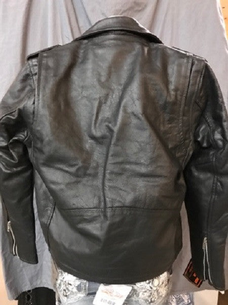 Men's Basic Black Leather Motorcycle Jacket #902 – Antelope Creek Leather