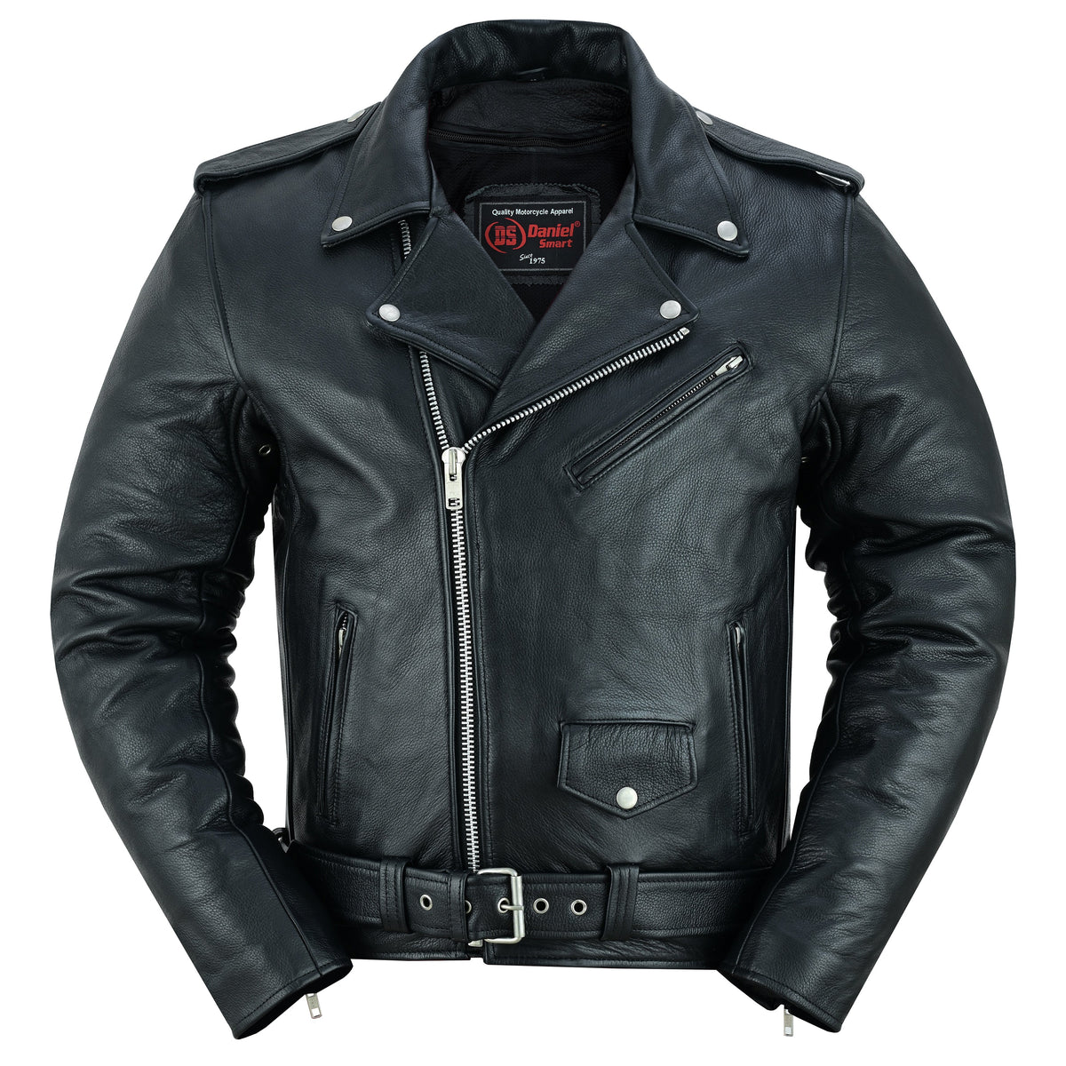 DS Men's Premium Classic Plain Side Police Style Jacket - Black ...