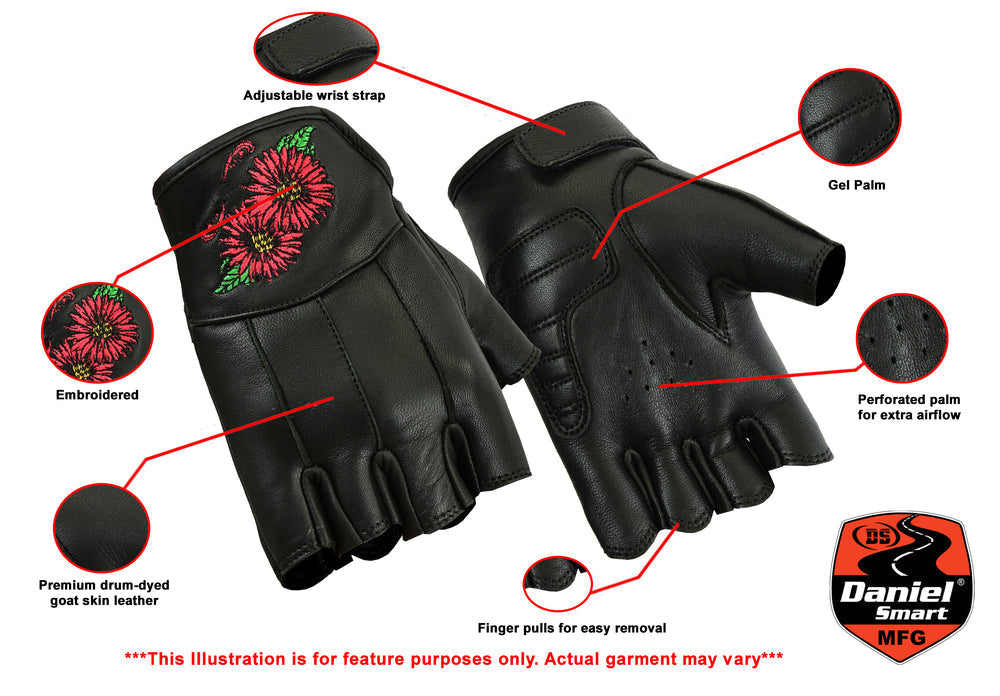 DS Women's Embroidered Fingerless Glove – Antelope Creek Leather